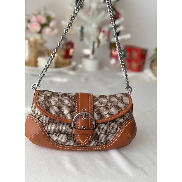 Bags | Coach Soho Bag 25 In Crystal Signature Jacquard Cbj65 New | Poshmark